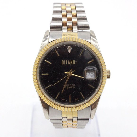 Gitano | Accessories | Vintage Gitano Watch Mens Silver Tone Stainless ...